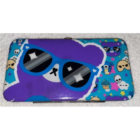 Loungefly | Bags | Loungefly Hardcover Wallet Skulls Purple Bear Lisa ...
